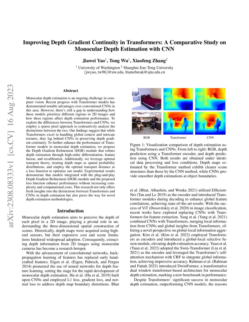 Improving Depth Gradient Continuity in Transformers: A Comparative Study on Monocular Depth ...