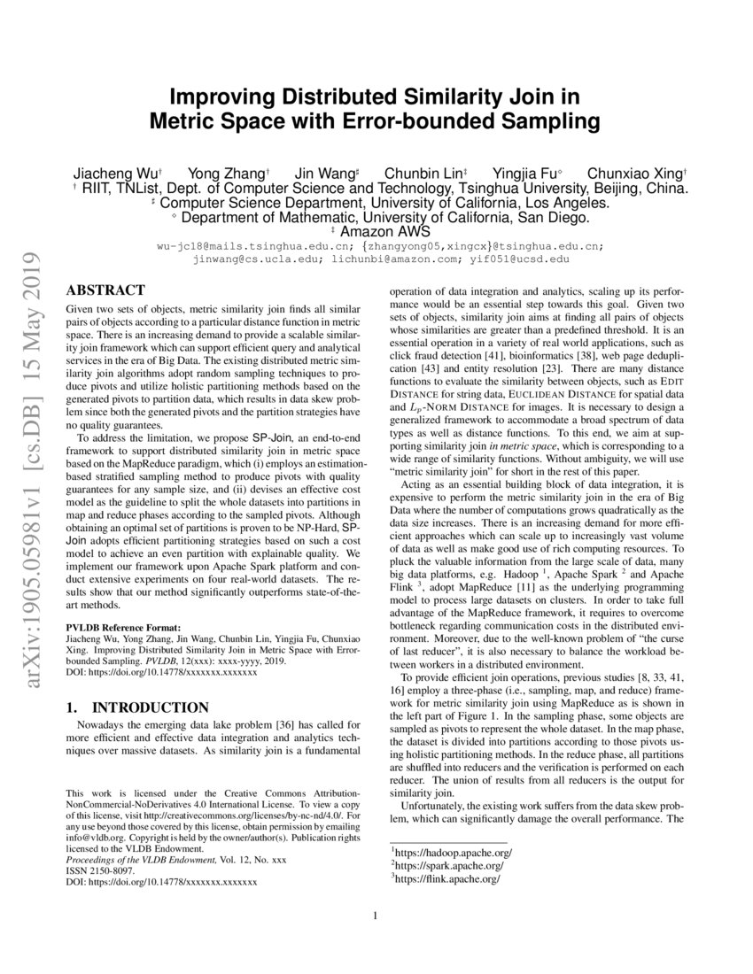 Improving Distributed Similarity Join in Metric Space with Error-bounded Sampling | DeepAI