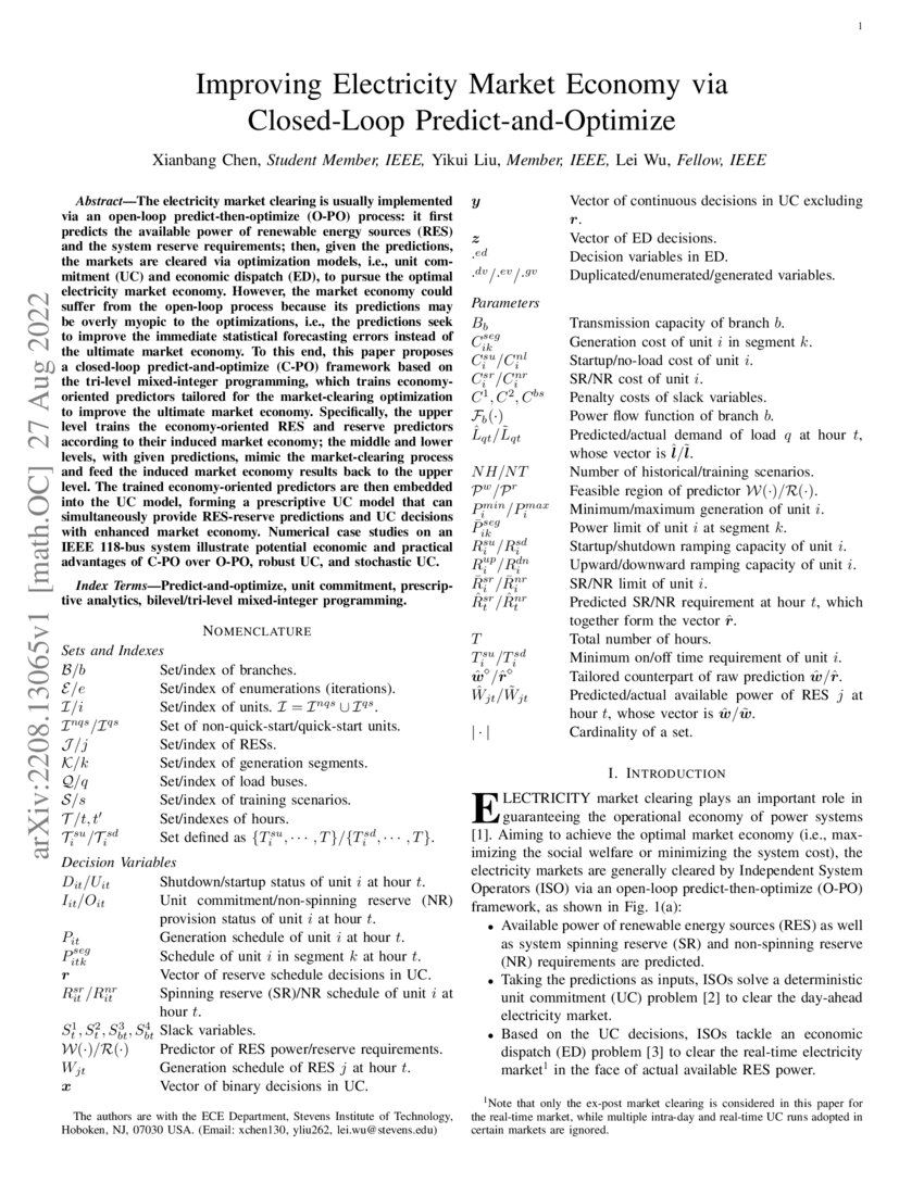 Improving Electricity Market Economy Via Closed Loop Predict And Optimize Deepai