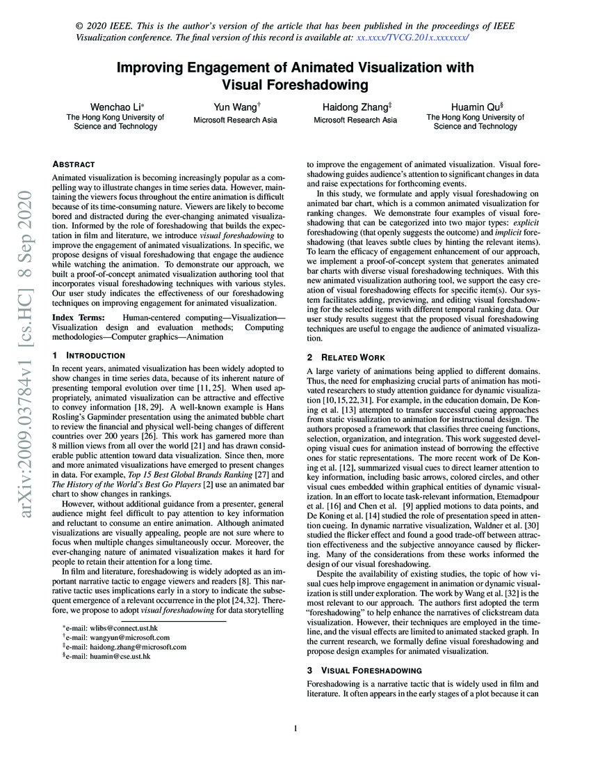 Improving Engagement of Animated Visualization with Visual ...