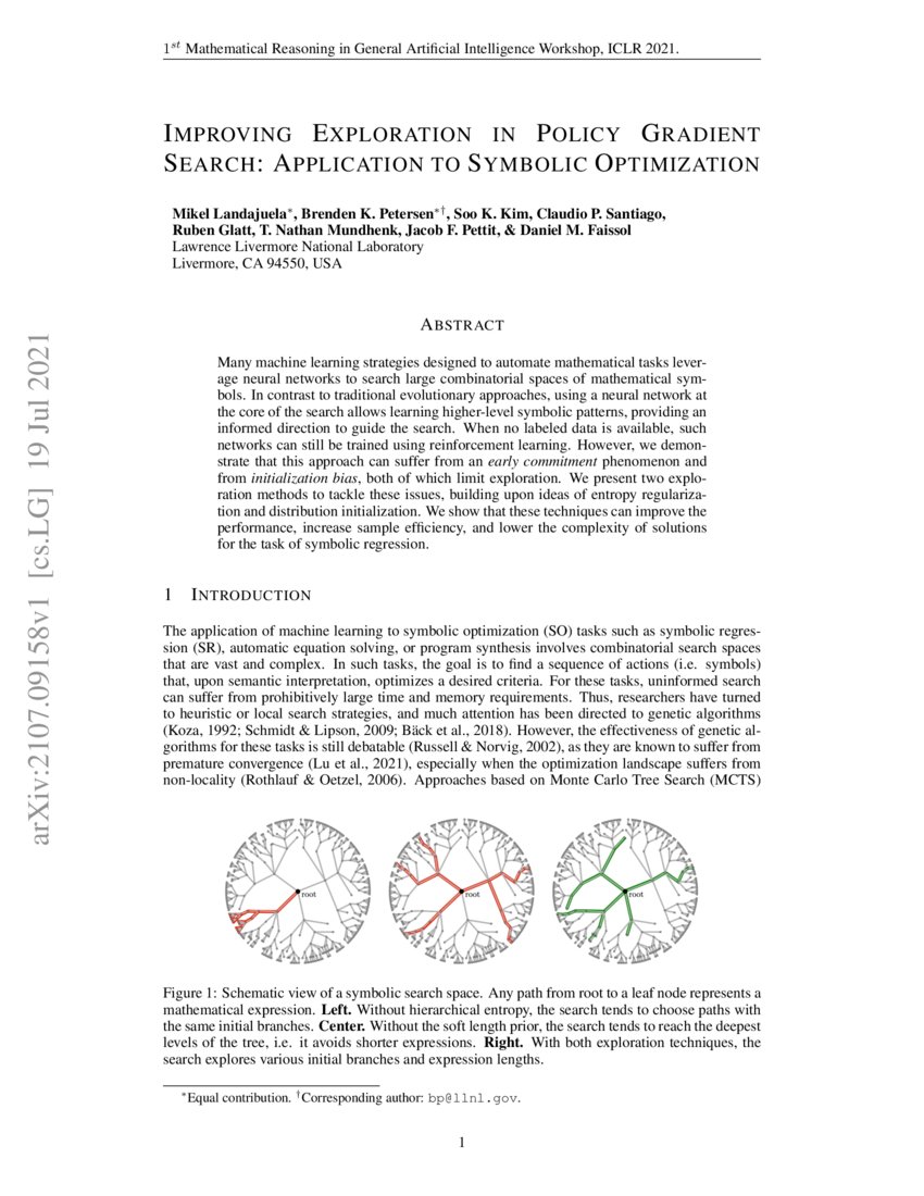 Improving Exploration In Policy Gradient Search Application To Symbolic Optimization Deepai 