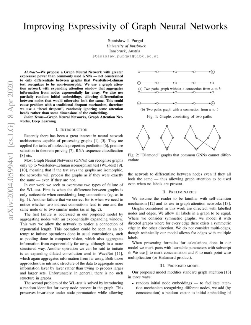 Improving Expressivity Of Graph Neural Networks Deepai 