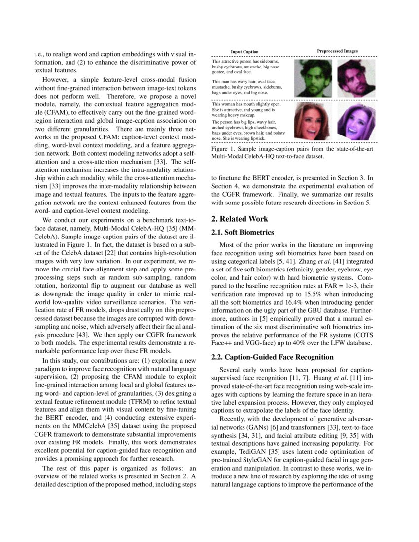 Improving Face Recognition from Caption Supervision with Multi-Granular Contextual Feature ...