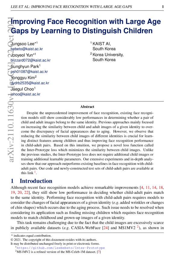 Improving Face Recognition with Large Age Gaps by Learning to ...