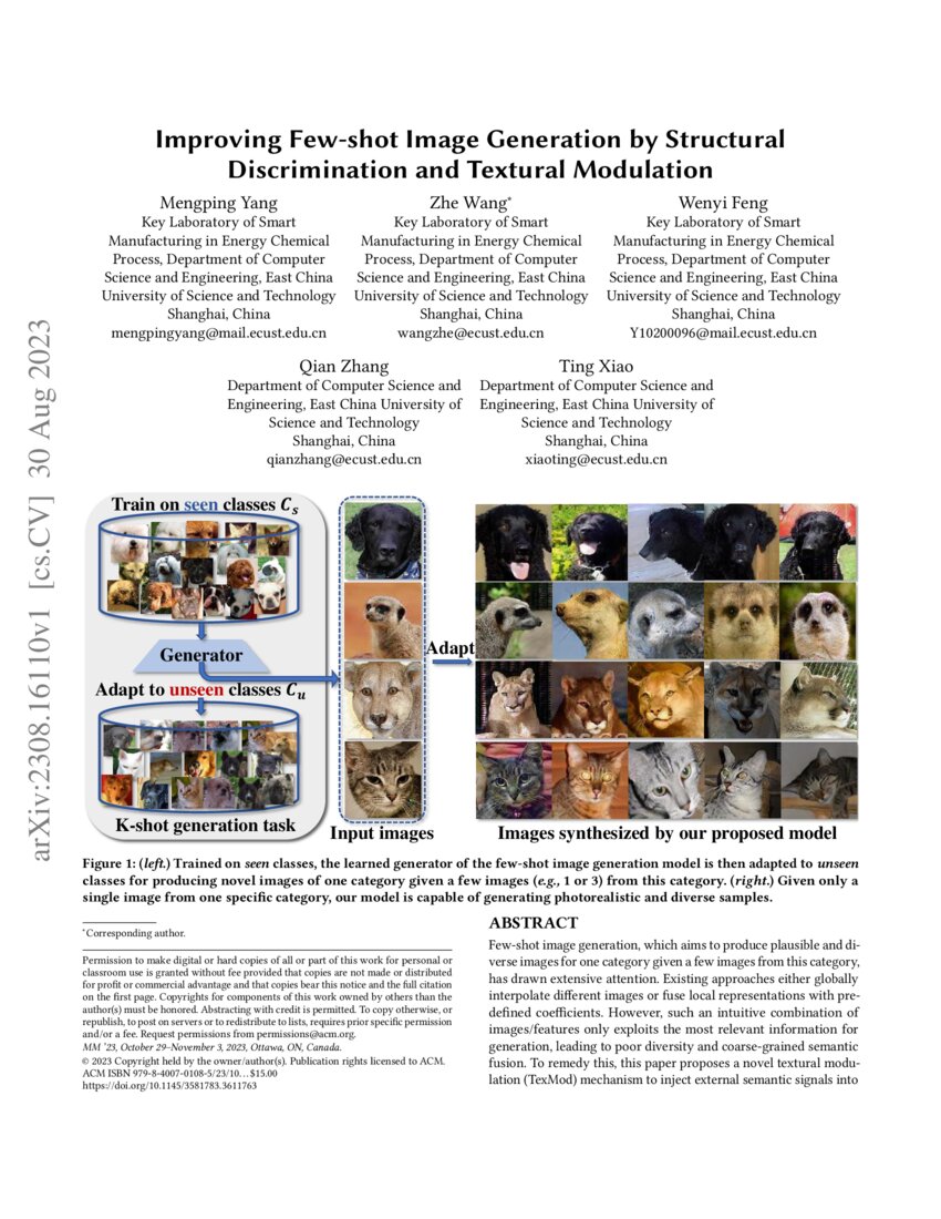 Improving Few-shot Image Generation by Structural Discrimination and ... Improving Few-shot Image Generation by Structural Discrimination and ...