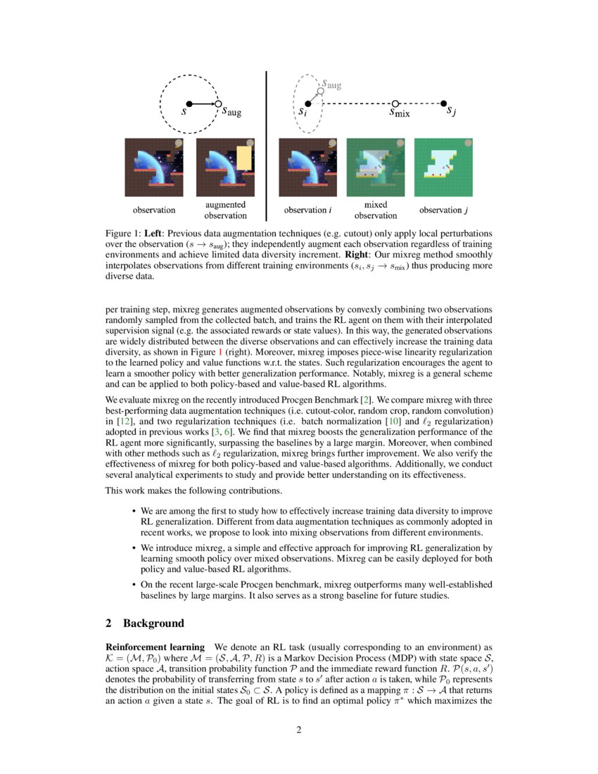 Improving Generalization In Reinforcement Learning With Mixture Regularization Deepai