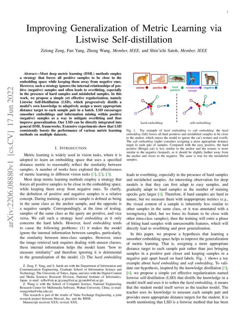 Improving Generalization of Metric Learning via Listwise Self ...