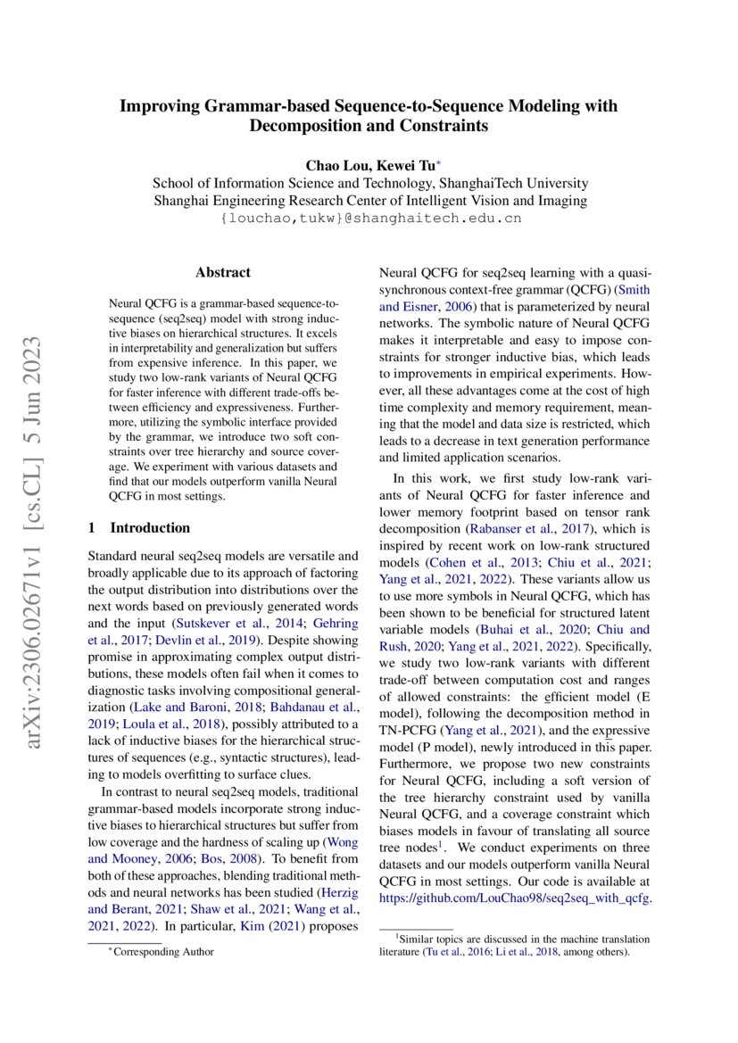 Improving Grammar Based Sequence To Sequence Modeling With Decomposition And Constraints Deepai