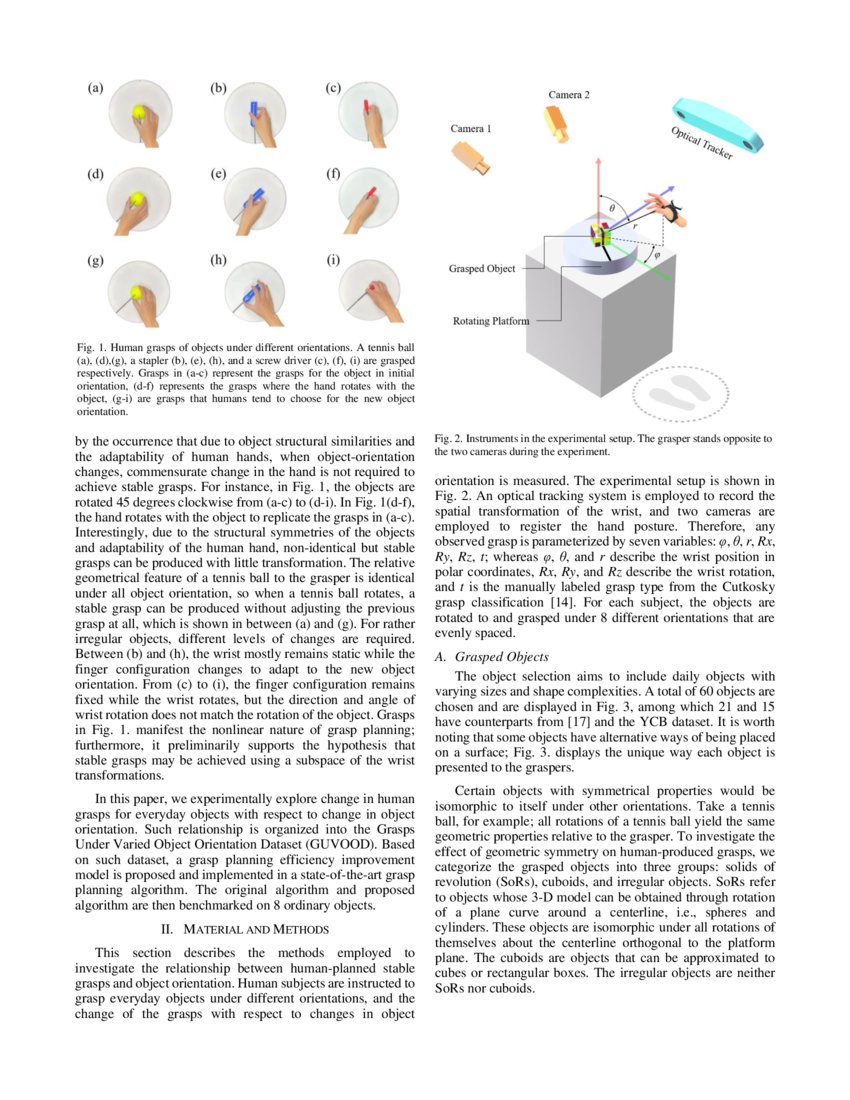 Improving Grasp Planning Efficiency with Human Grasp Tendencies* | DeepAI
