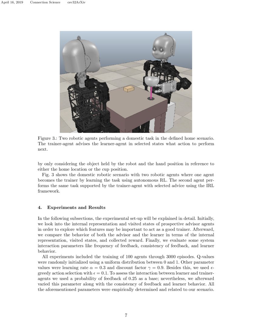 Improving interactive reinforcement learning: What makes a good teacher? | DeepAI