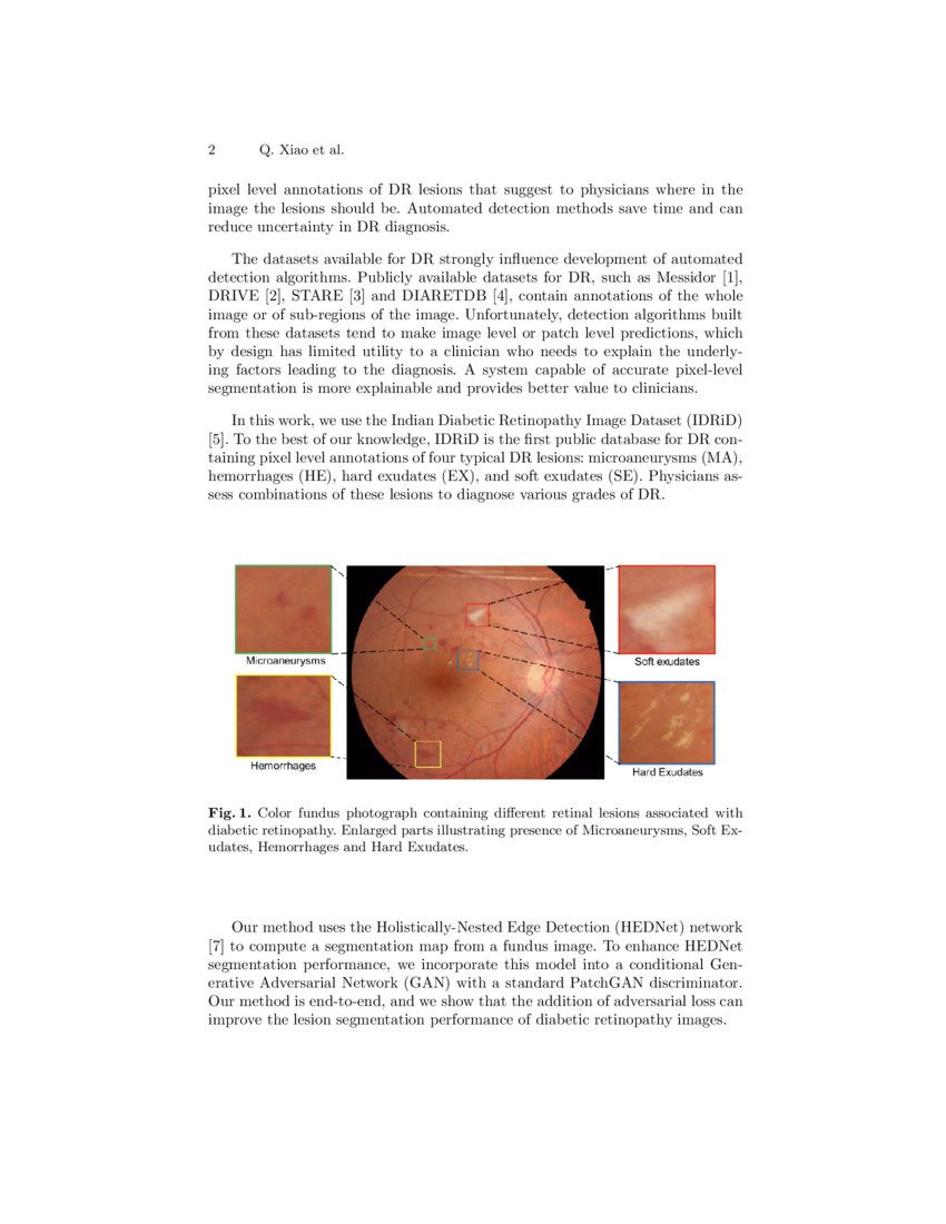 Improving Lesion Segmentation For Diabetic Retinopathy Using Adversarial Learning Deepai