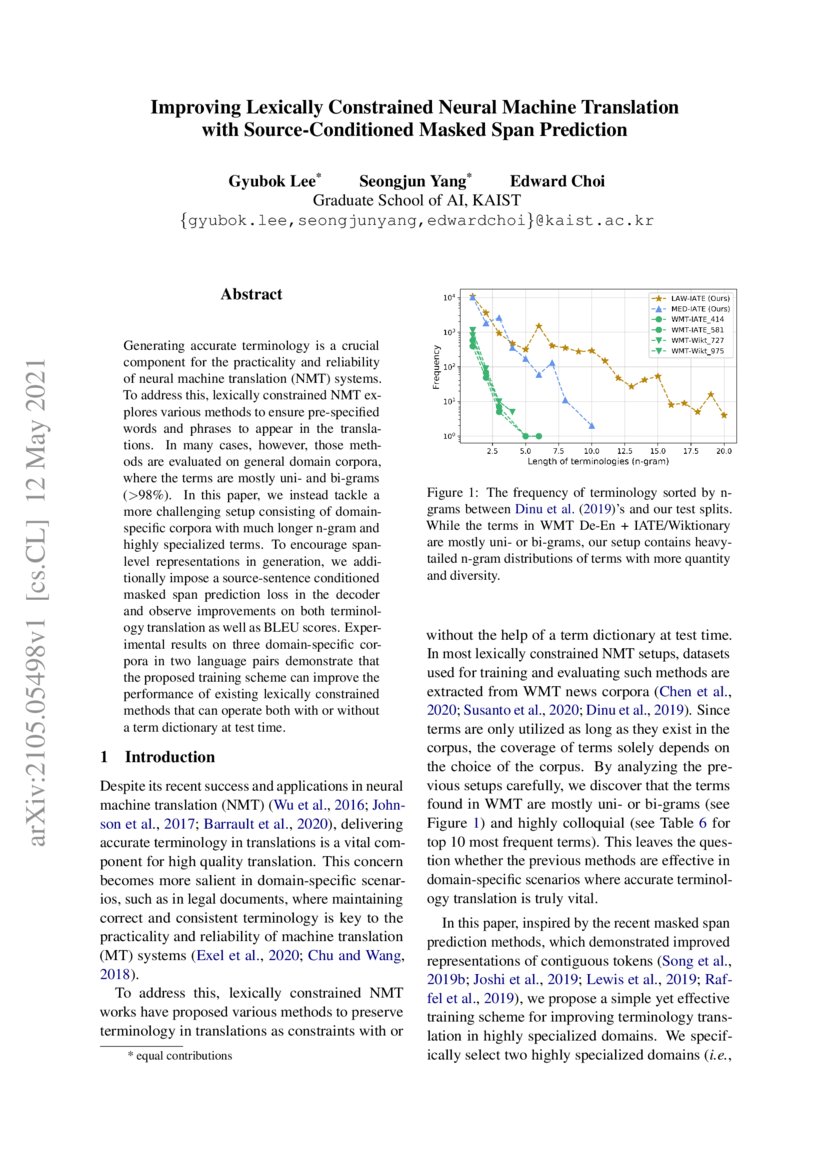 Improving Lexically Constrained Neural Machine Translation With Source Conditioned Masked Span