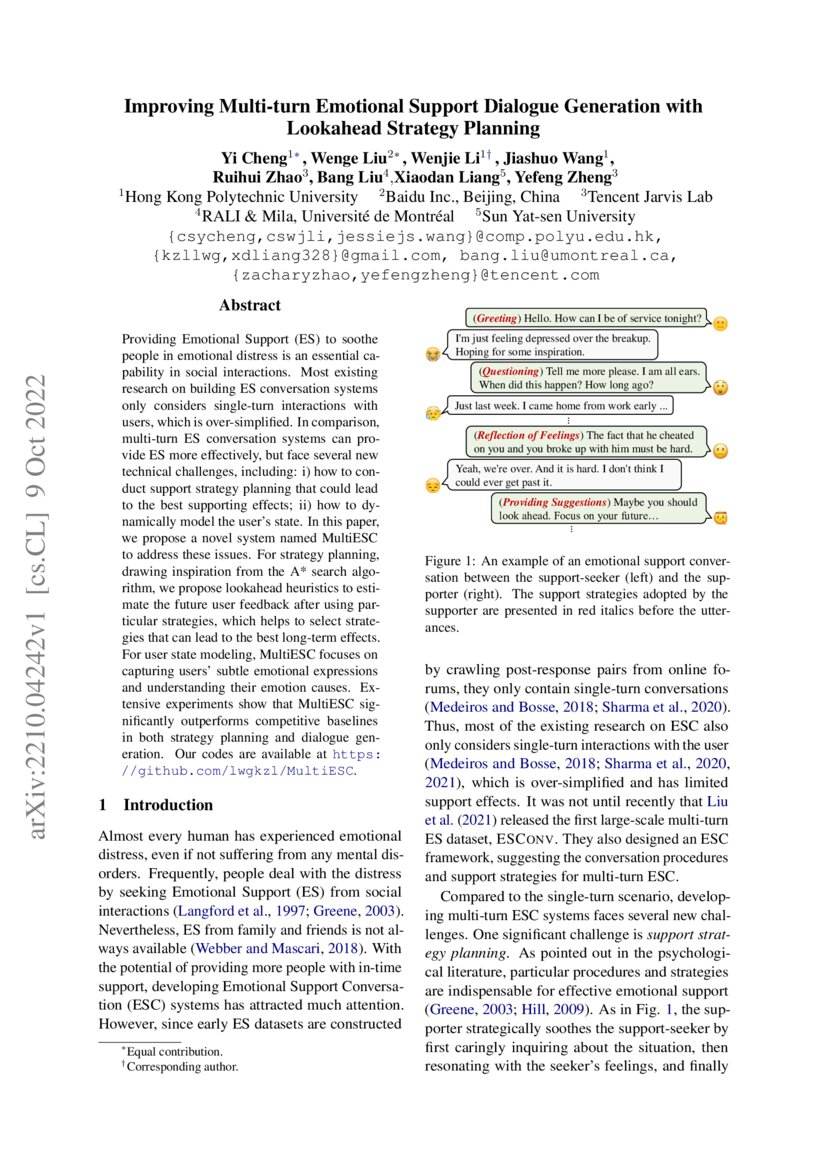 Improving Multi-turn Emotional Support Dialogue Generation with Lookahead Strategy Planning | DeepAI