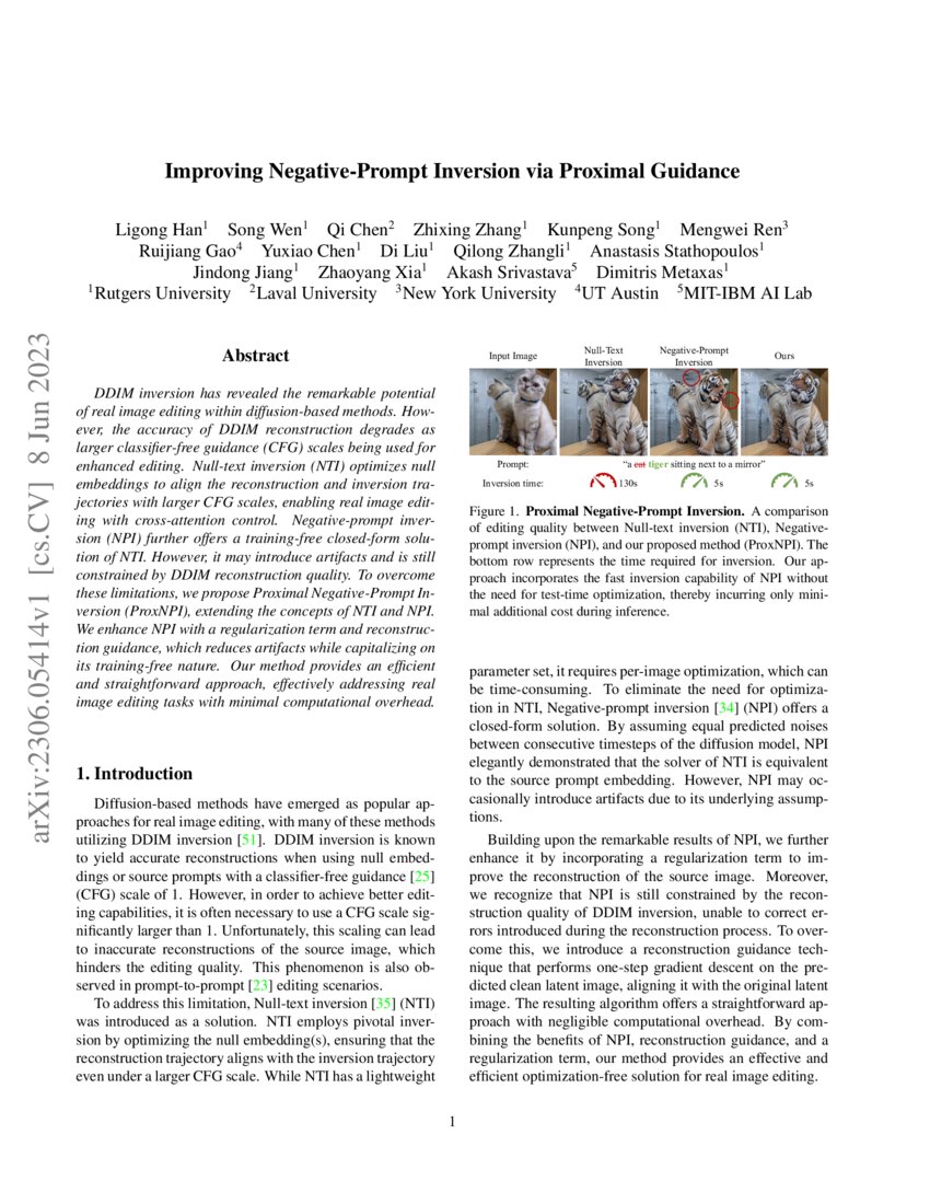 Improving Negative-Prompt Inversion via Proximal Guidance | DeepAI