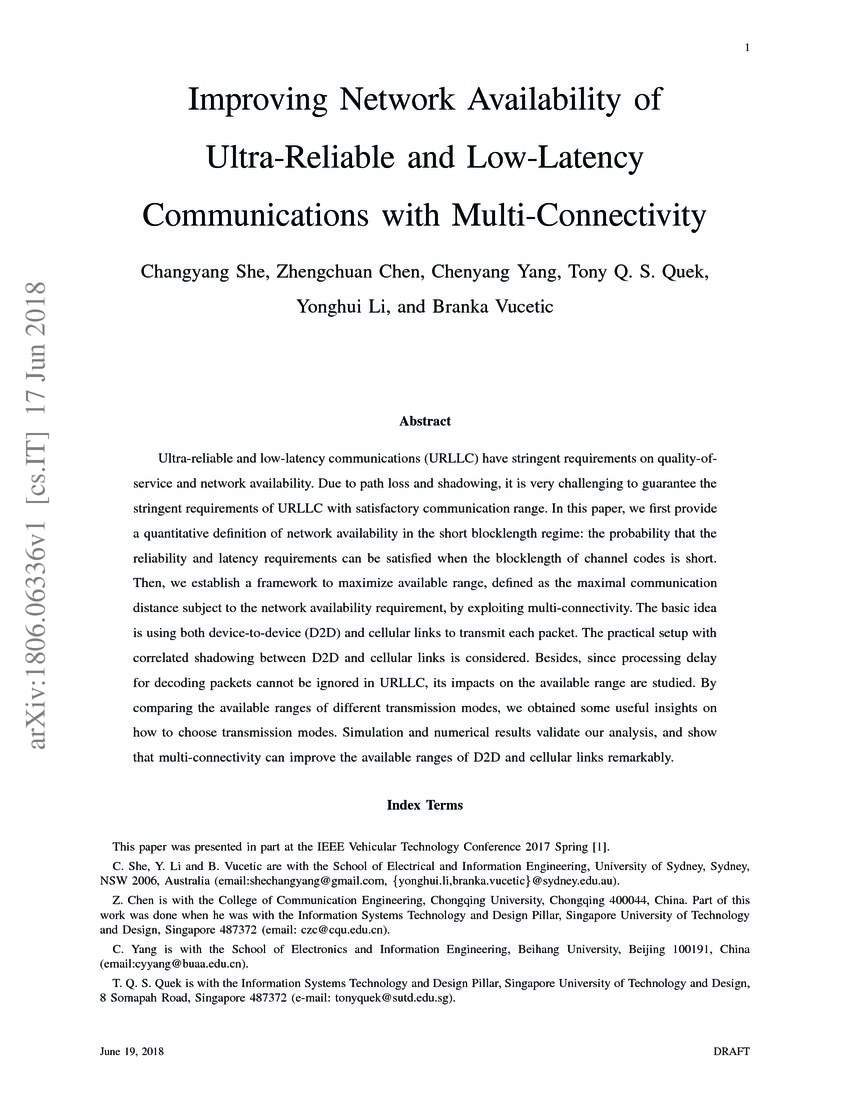 Improving Network Availability of Ultra-Reliable and Low-Latency ...