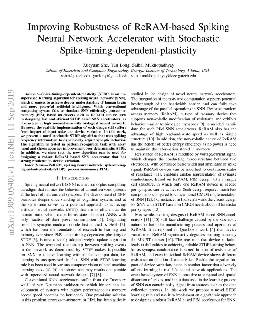 Improving Robustness Of Reram Based Spiking Neural Network Accelerator With Stochastic Spike