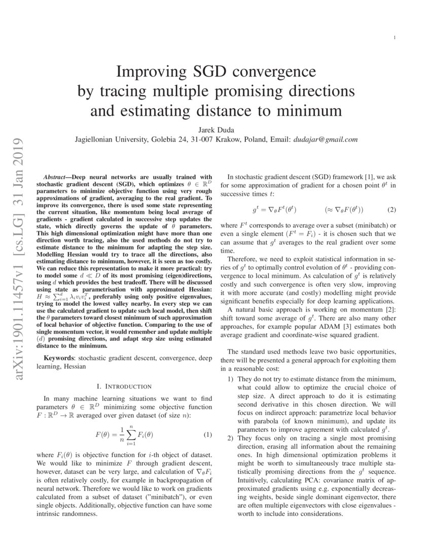 Improving SGD convergence by tracing multiple promising directions and estimating distance to ...