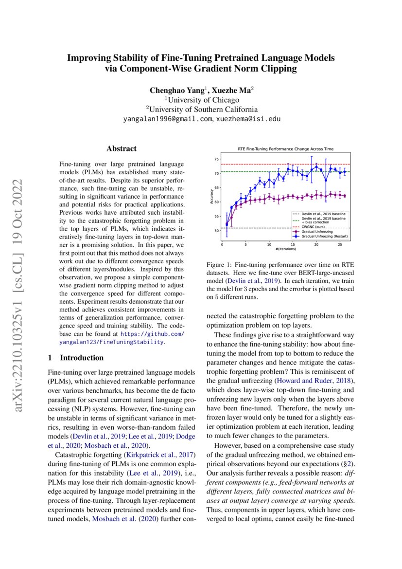 Improving Stability of Fine-Tuning Pretrained Language Models via Component-Wise Gradient Norm ...