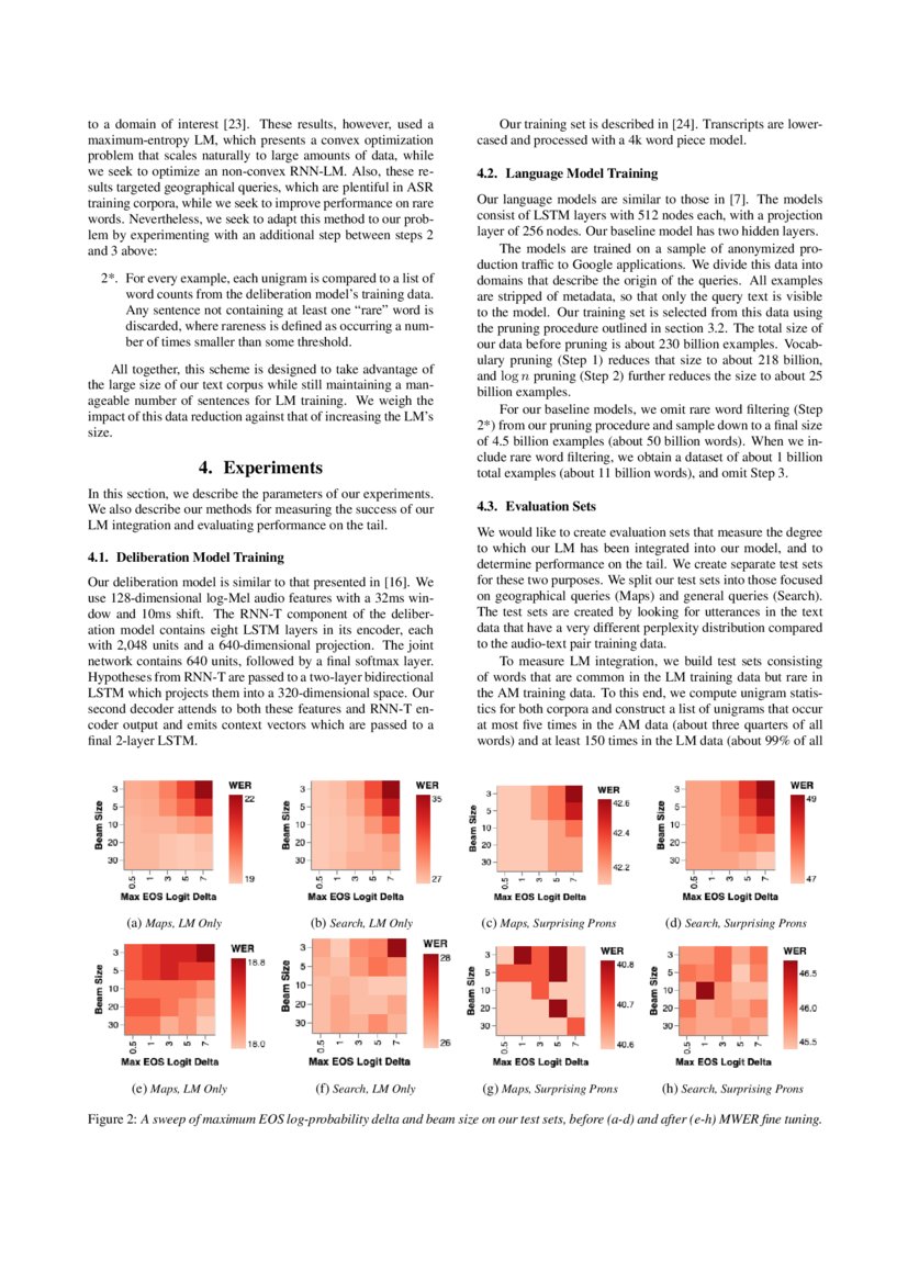 Improving Tail Performance of a Deliberation E2E ASR Model Using a Large Text Corpus | DeepAI