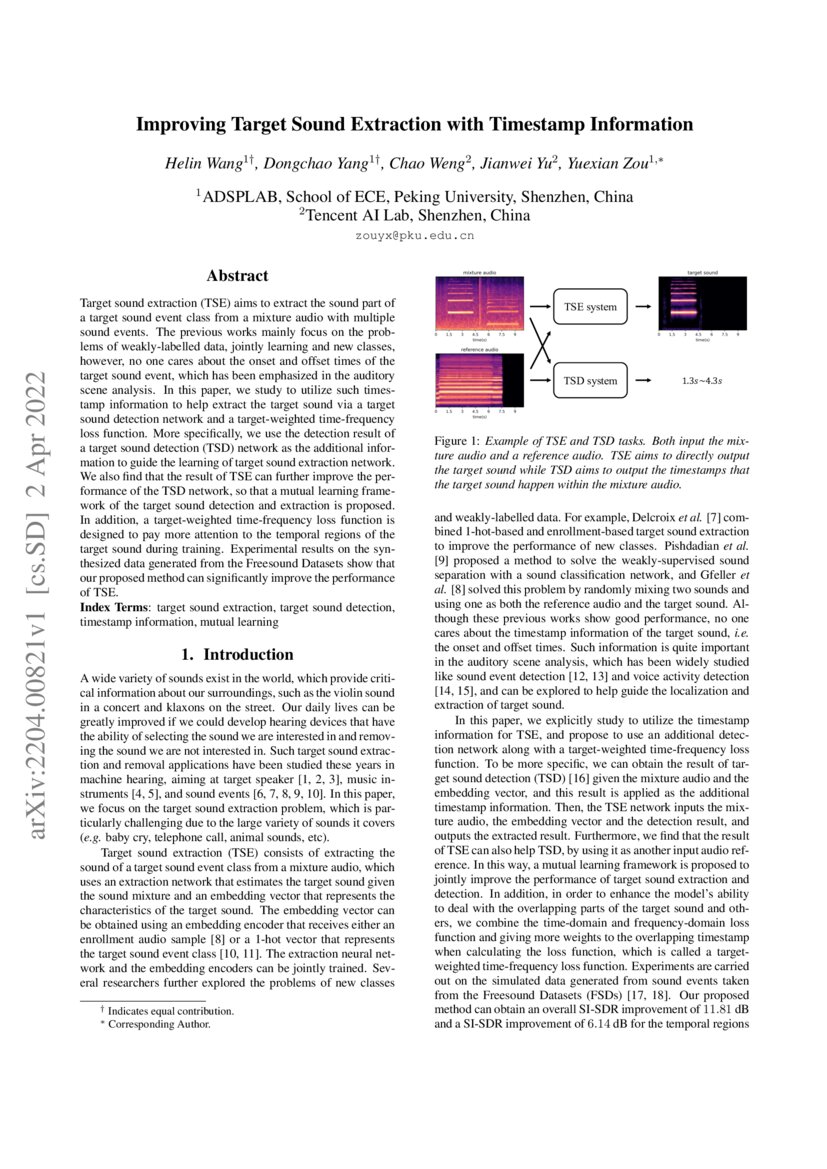 Improving Target Sound Extraction with Timestamp Information | DeepAI