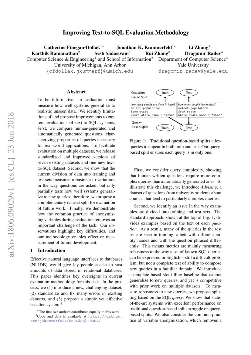 Improving Text-to-SQL Evaluation Methodology | DeepAI