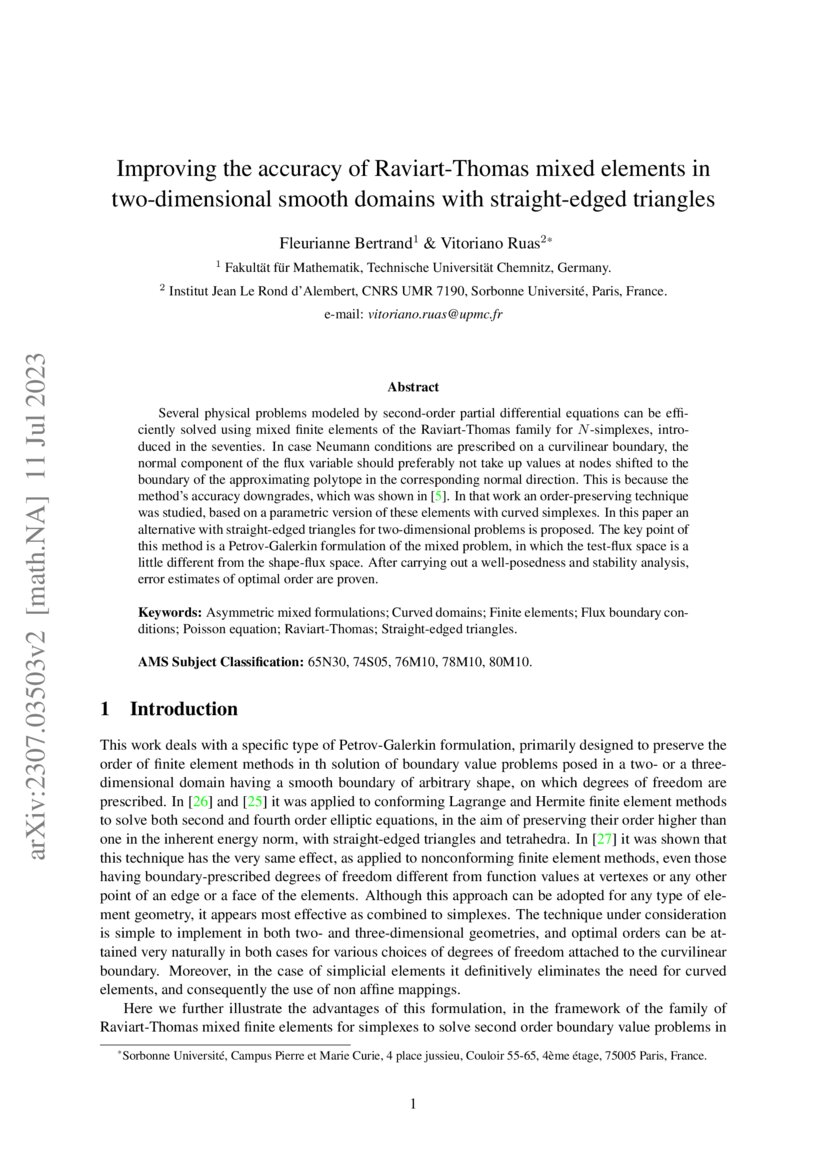 Improving the accuracy of Raviart-Thomas mixed elements in two-dimensional smooth domains with ...