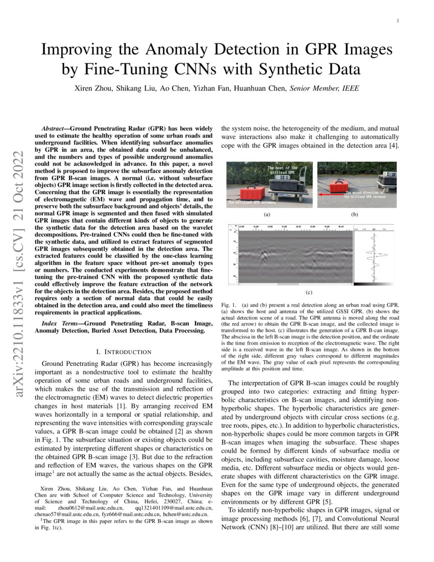 Improving The Anomaly Detection In Gpr Images By Fine Tuning Cnns With