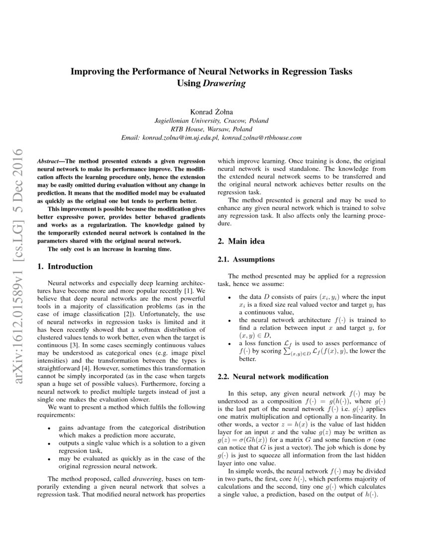 Improving The Performance Of Neural Networks In Regression Tasks Using 4164