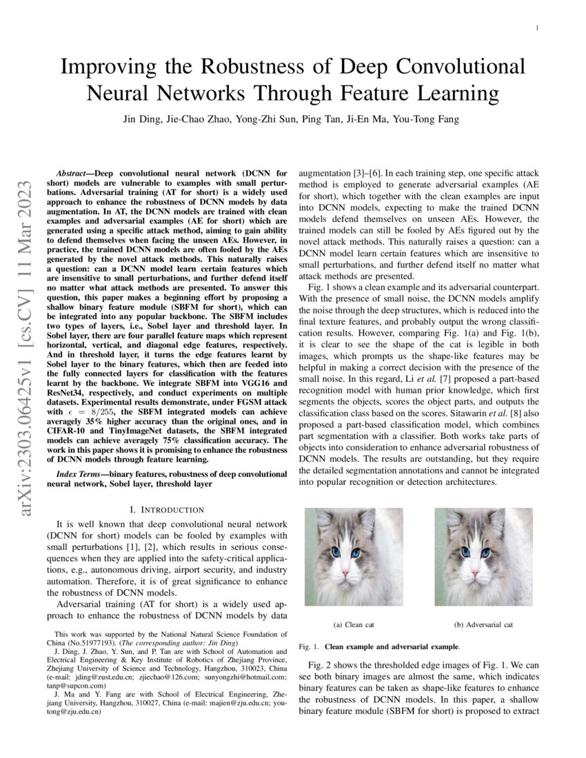 Improving The Robustness Of Deep Convolutional Neural Networks Through Feature Learning Deepai