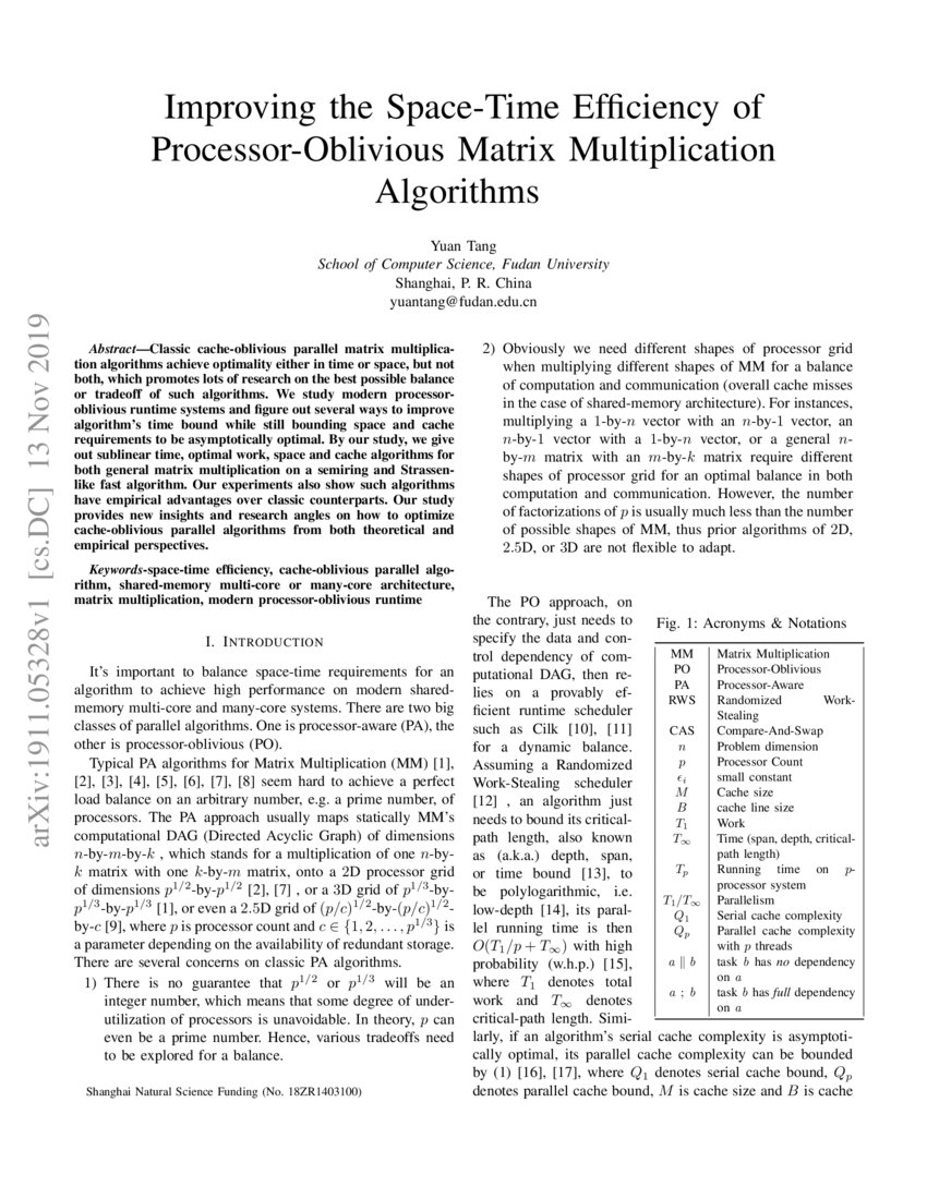 Improving the Space-Time Efficiency of Processor-Oblivious Matrix ...