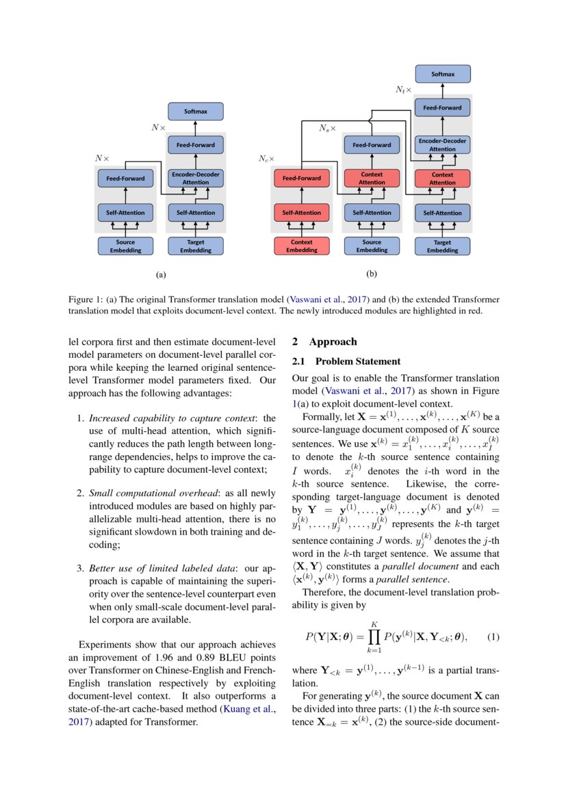Improving the Transformer Translation Model with Document-Level Context ...