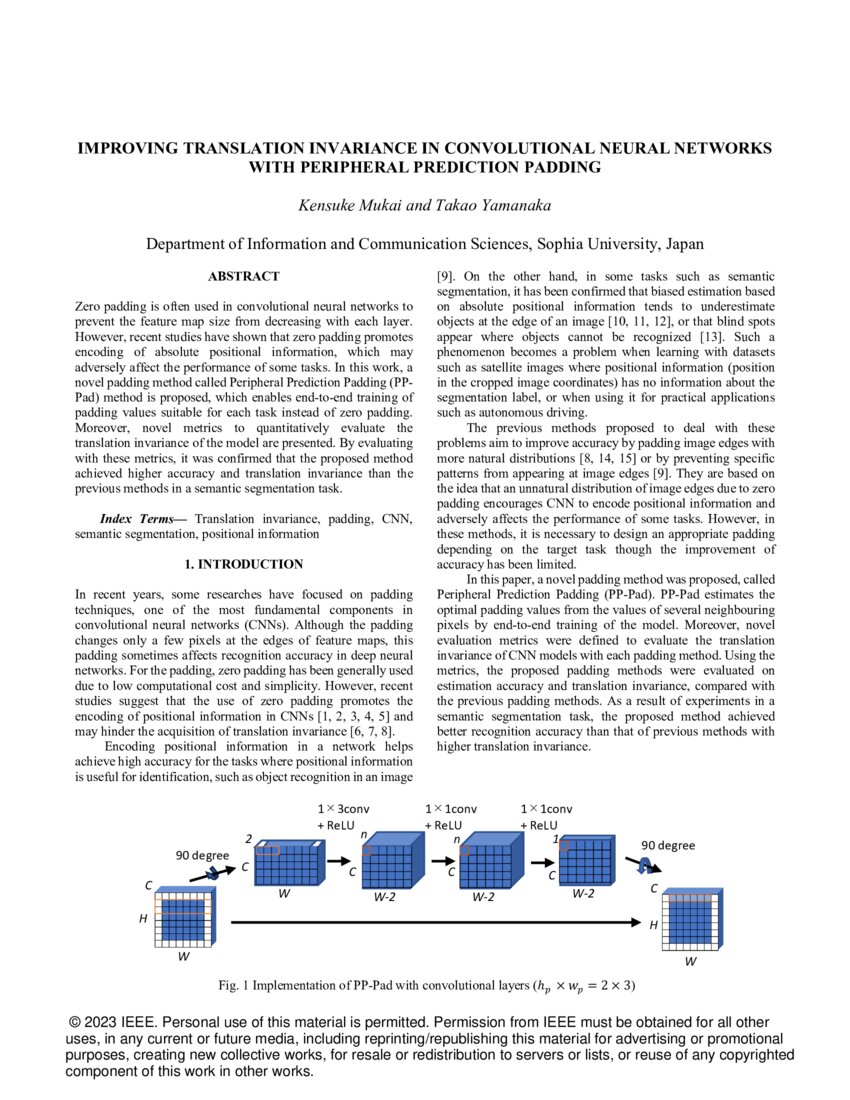 Improving Translation Invariance In Convolutional Neural Networks With Peripheral Prediction