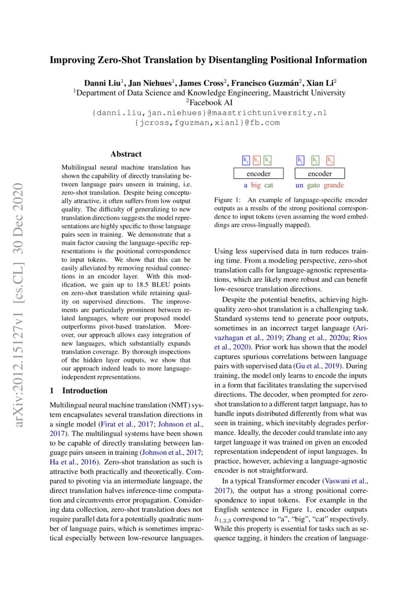 Improving Zero-Shot Translation by Disentangling Positional Information ...