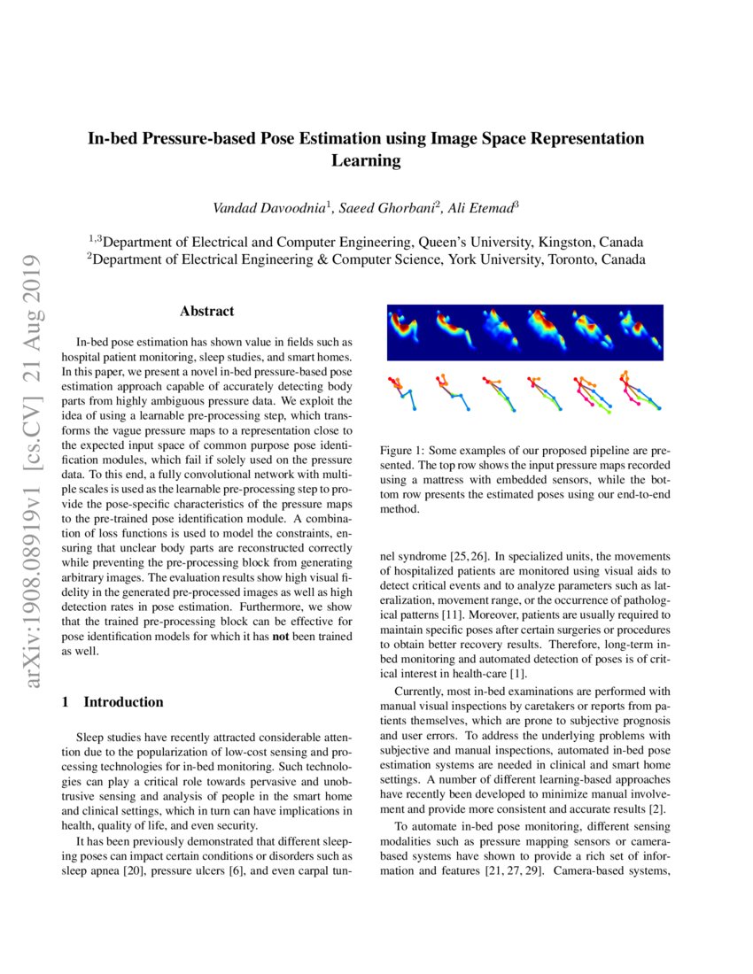 In-bed Pressure-based Pose Estimation using Image Space Representation Learning | DeepAI
