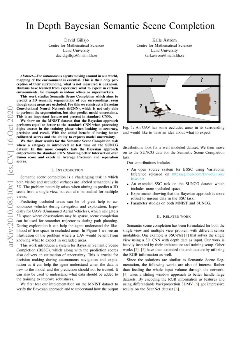 In Depth Bayesian Semantic Scene Completion | DeepAI