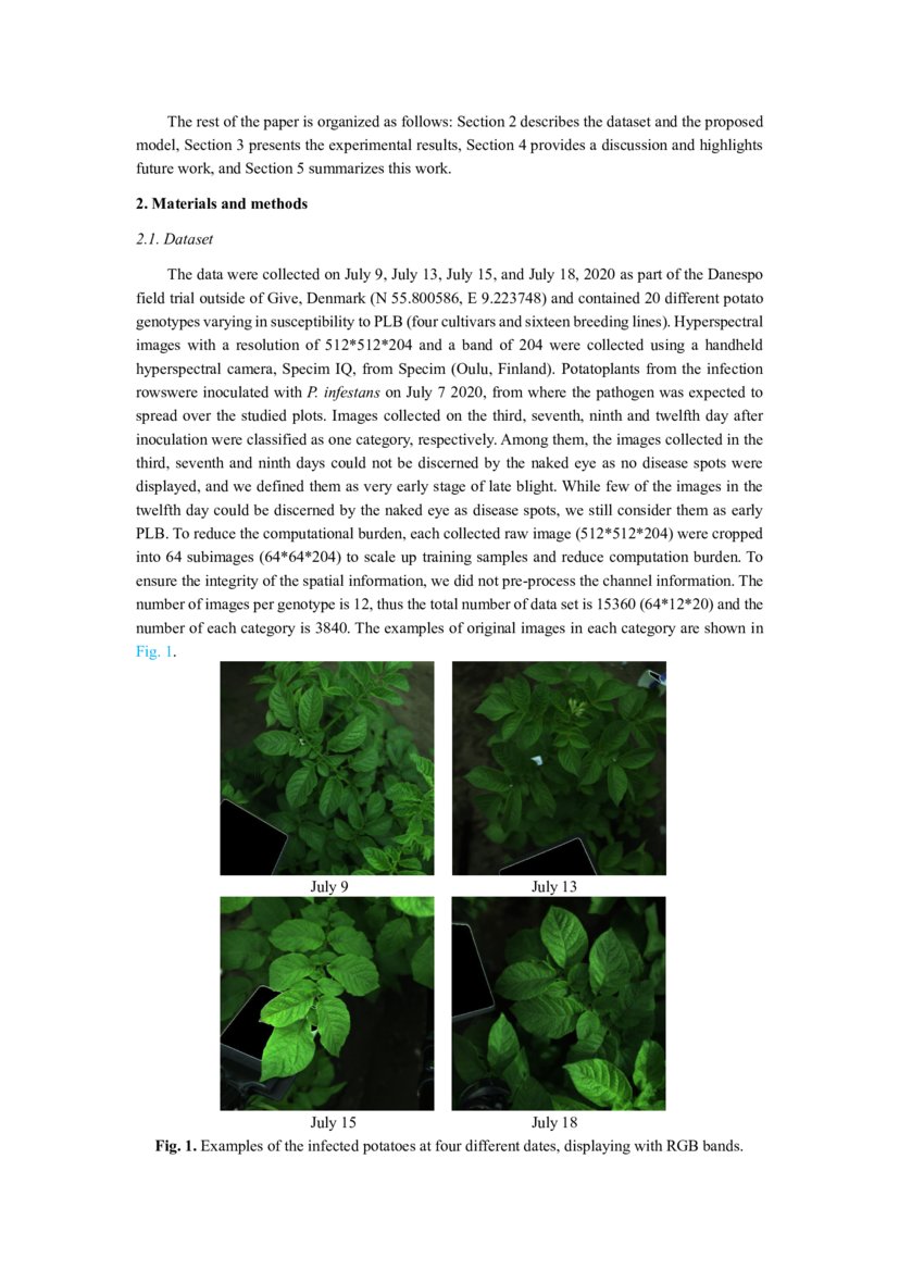 In-field early disease recognition of potato late blight based on deep learning and proximal ...