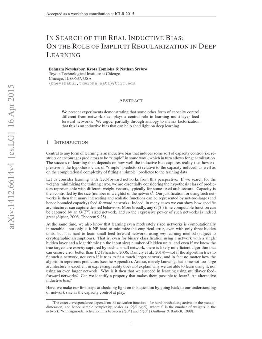 In Search of the Real Inductive Bias: On the Role of Implicit Regularization in Deep Learning ...