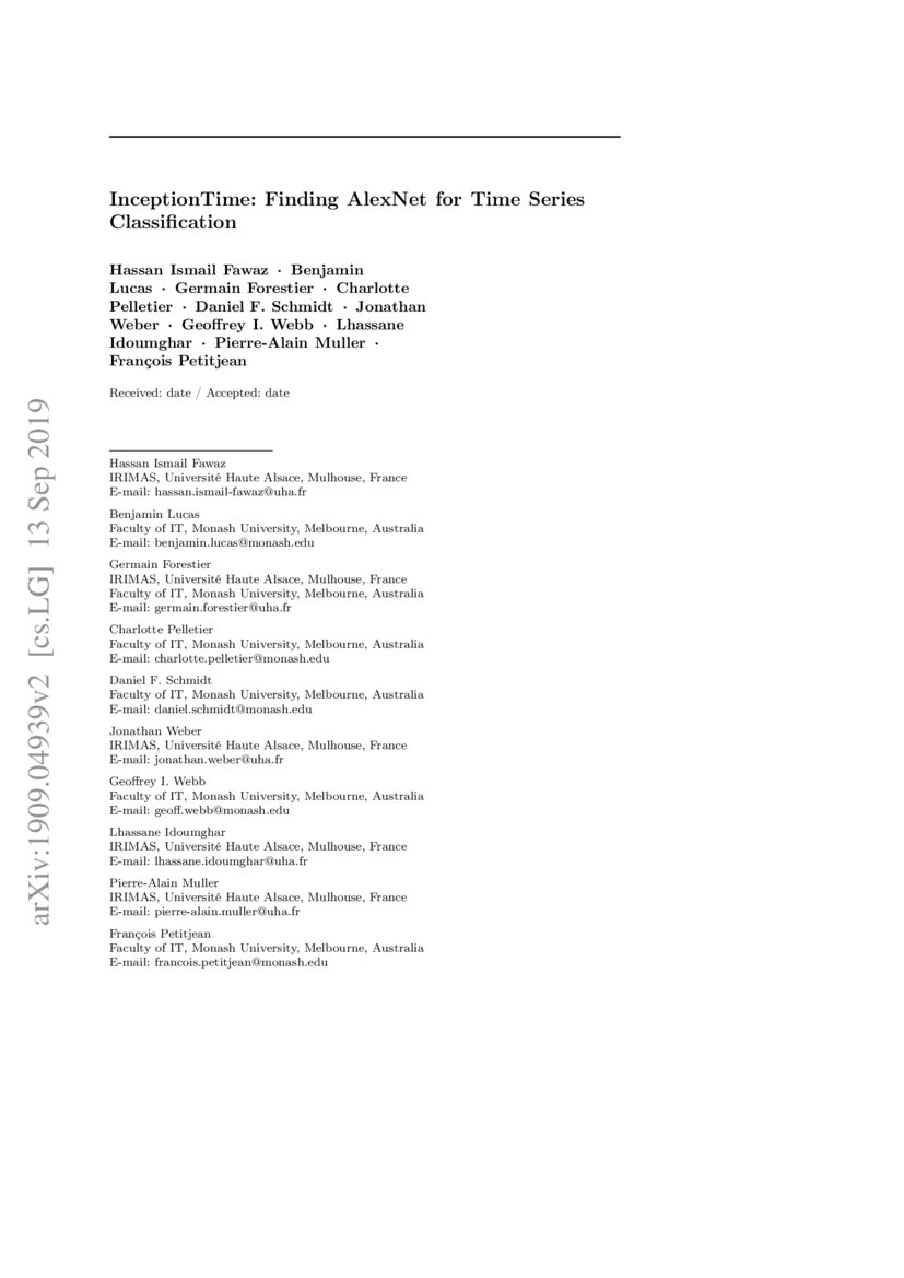 Inceptiontime Finding Alexnet For Time Series Classification Deepai