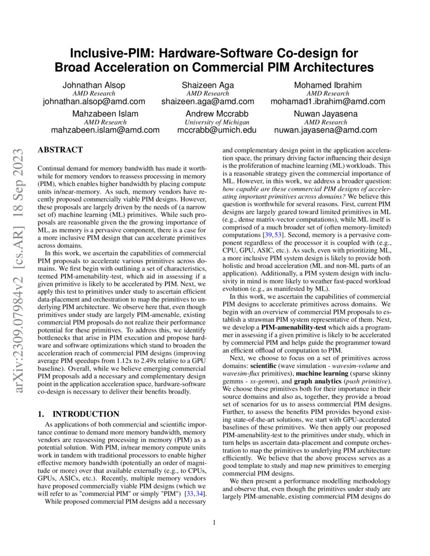 Inclusive-PIM: Hardware-Software Co-design for Broad Acceleration on Commercial PIM ...