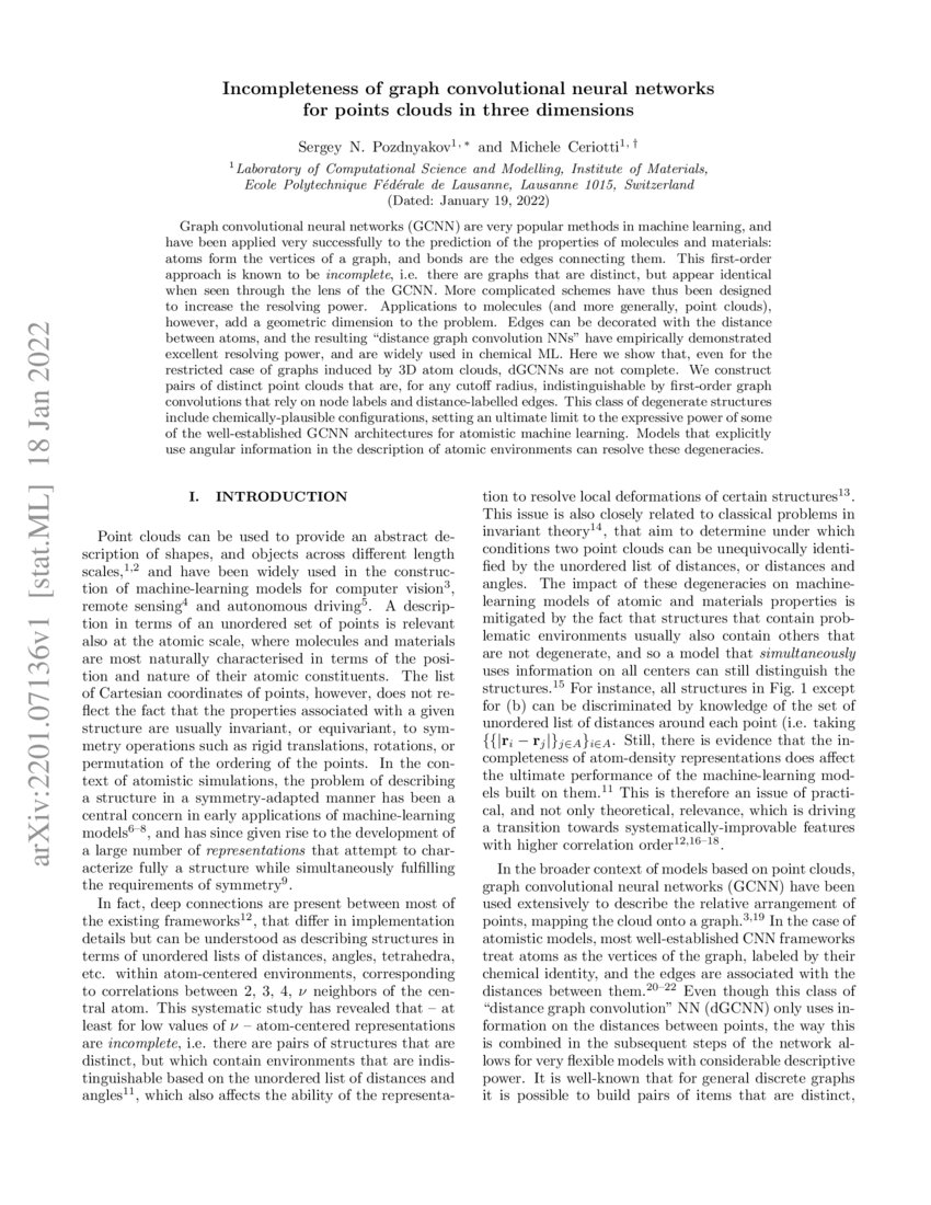 Incompleteness of graph convolutional neural networks for points clouds in three dimensions | DeepAI