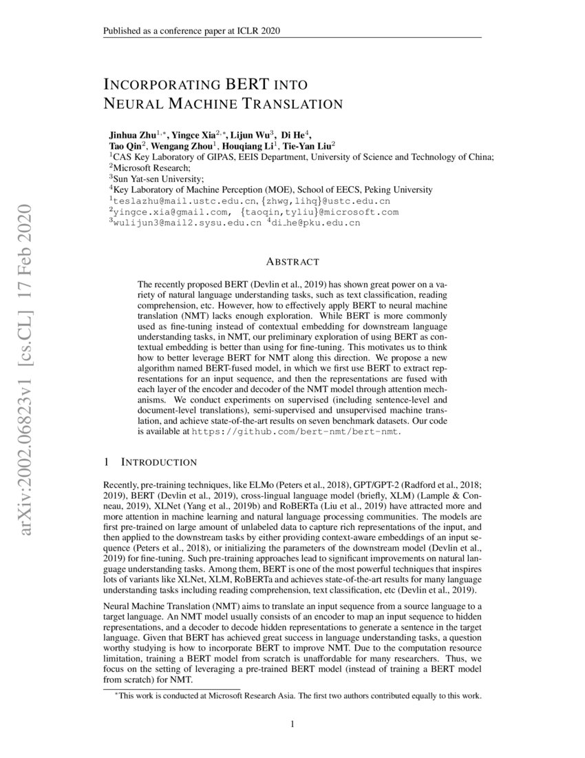 Incorporating BERT into Neural Machine Translation | DeepAI