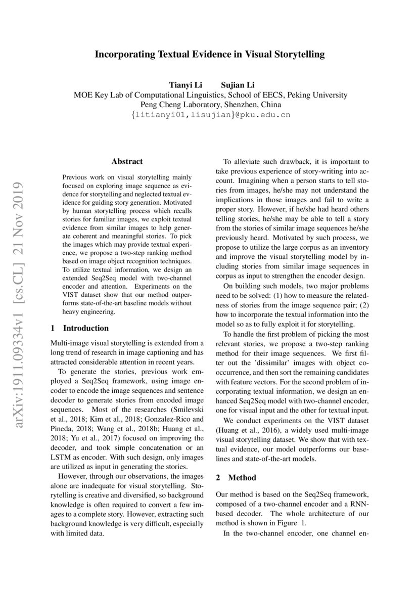 Incorporating Textual Evidence in Visual Storytelling | DeepAI