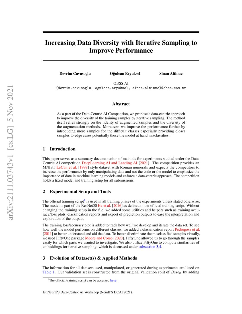 Increasing Data Diversity with Iterative Sampling to Improve ...