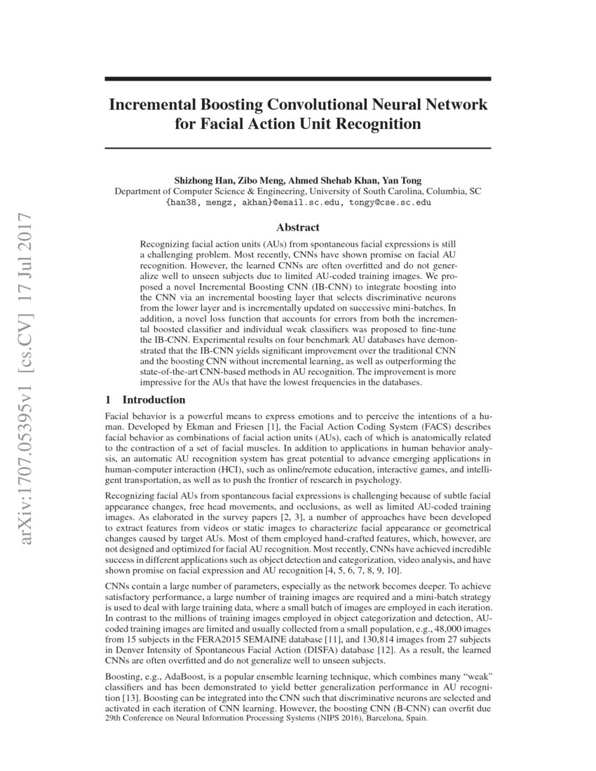 Incremental Boosting Convolutional Neural Network for Facial Action Unit Recognition | DeepAI