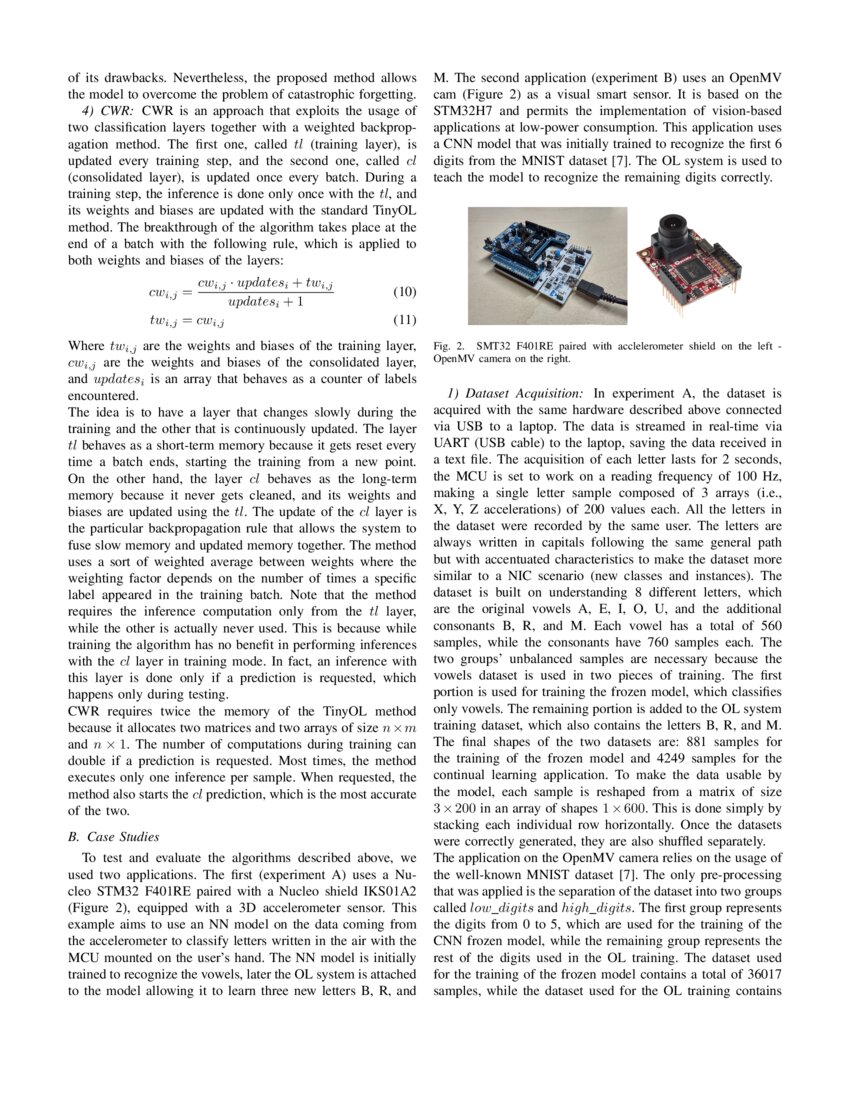Incremental Online Learning Algorithms Comparison for Gesture and ... Incremental Online Learning Algorithms Comparison for Gesture and ...