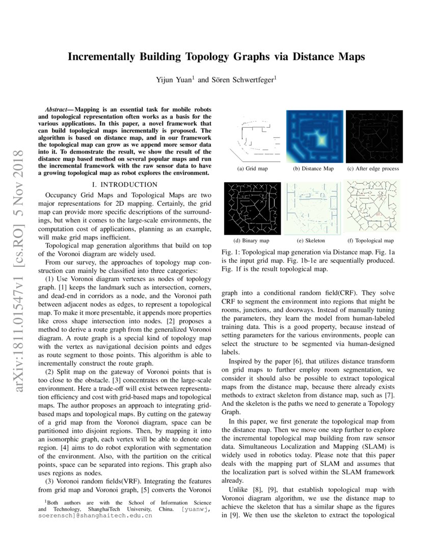 Incrementally Building Topology Graphs via Distance Maps | DeepAI