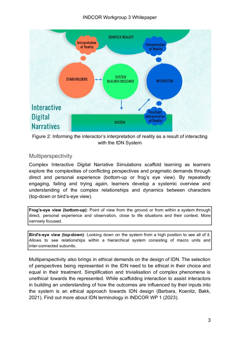 INDCOR white paper 4: Evaluation of Interactive Narrative Design For ...