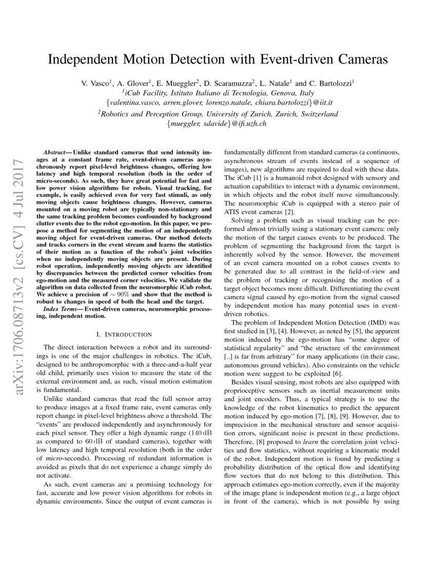 Independent Motion Detection with Event-driven Cameras | DeepAI
