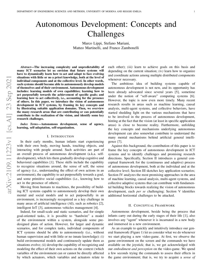 Individual and Collective Autonomous Development | DeepAI