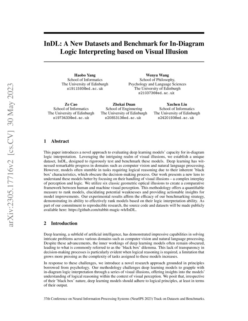InDL: A New Datasets and Benchmark for In-Diagram Logic Interpreting ...